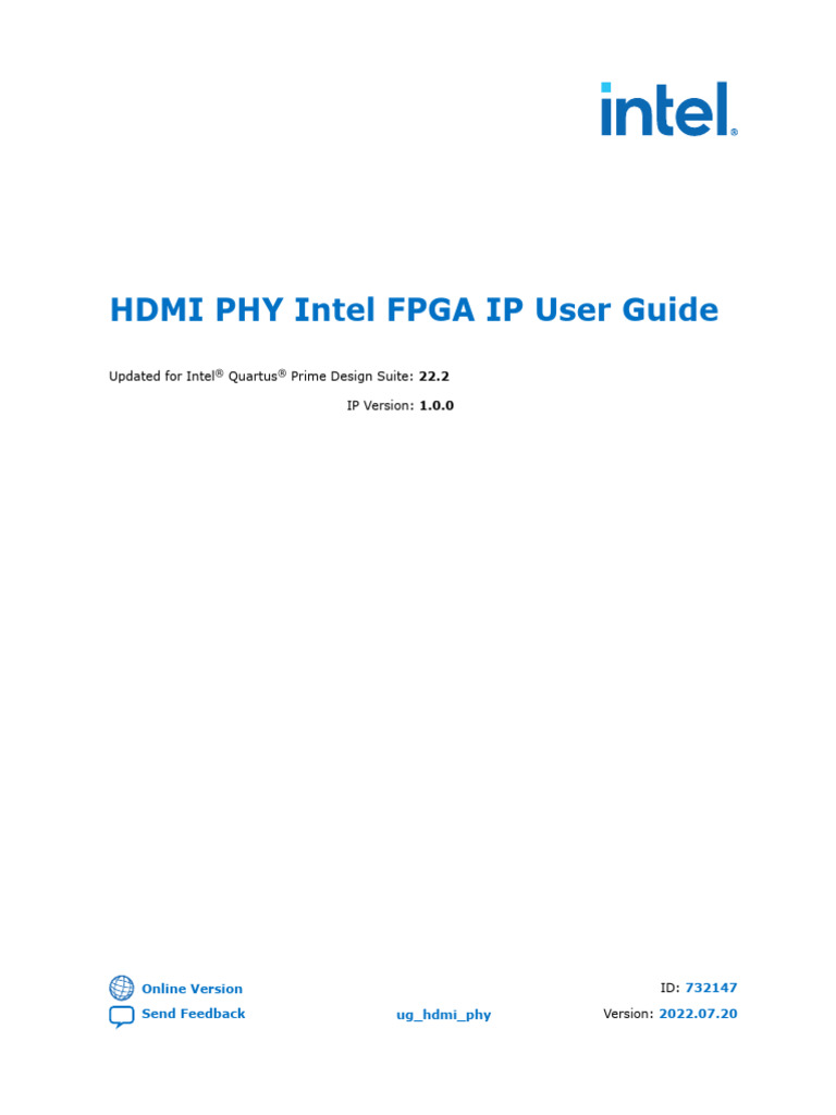 Ug Hdmi Phy-732147-732777 | PDF | Hdmi | Field Programmable Gate Array