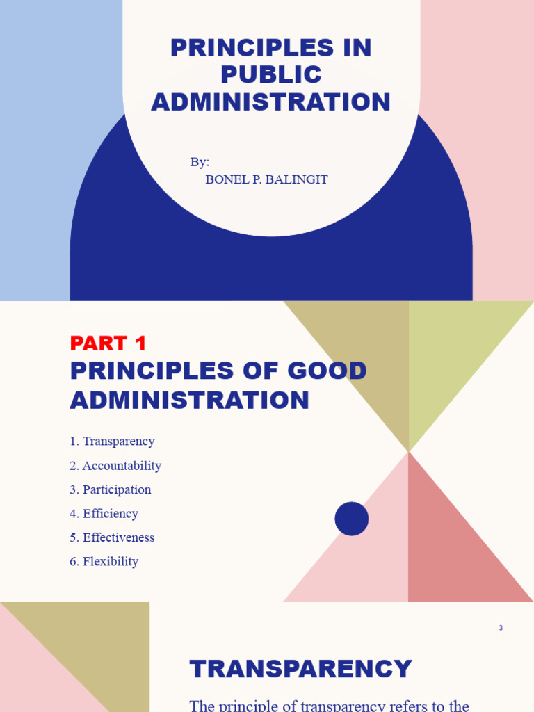 Principles of Good Public Administration | PDF | Accountability ...