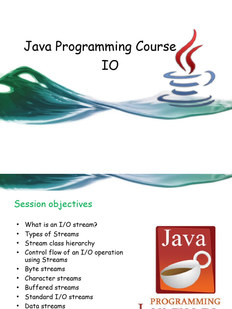Java I/O Streams Overview and Types | PDF | Input/Output | Class (Computer Programming)
