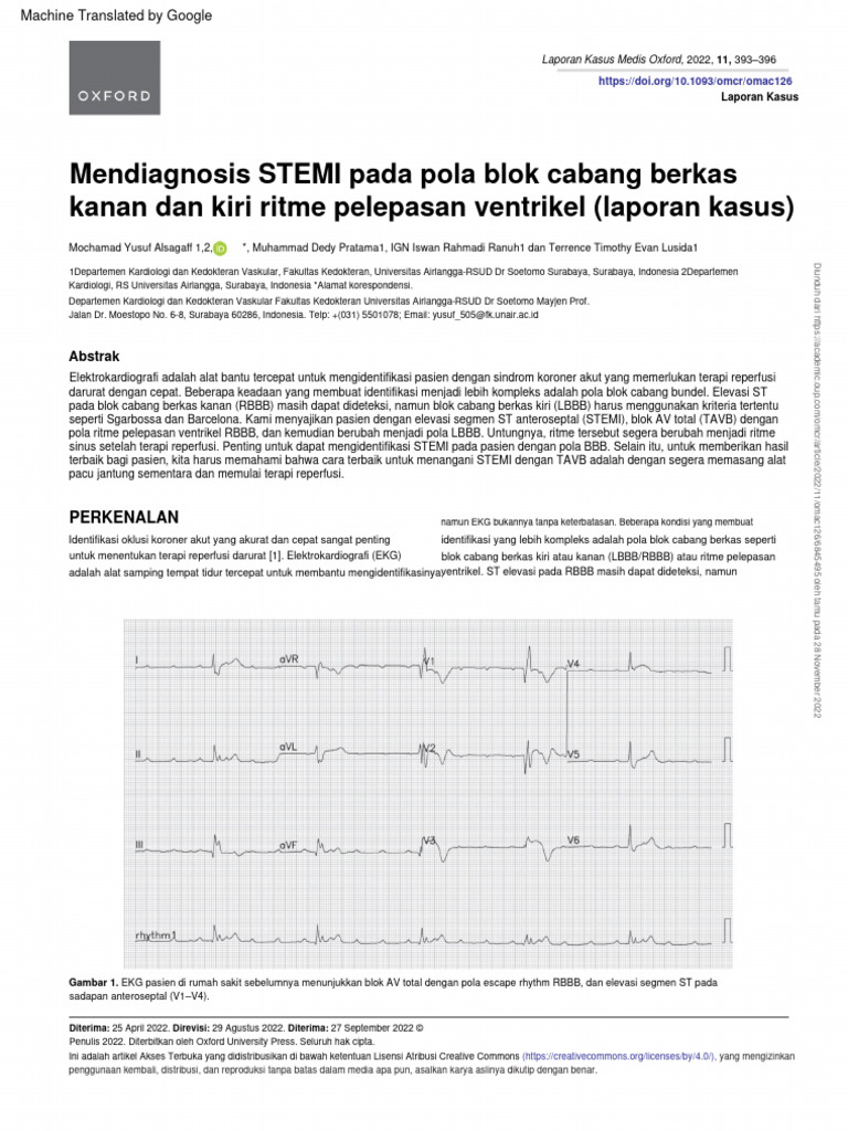 Diagnosing STEMI in Right Then Left Bundle Branch Block Pattern ...