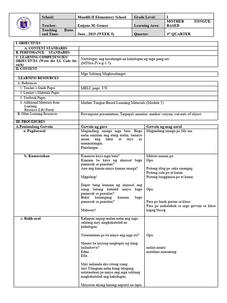 DLP in MTB Gomez Euijane M | PDF