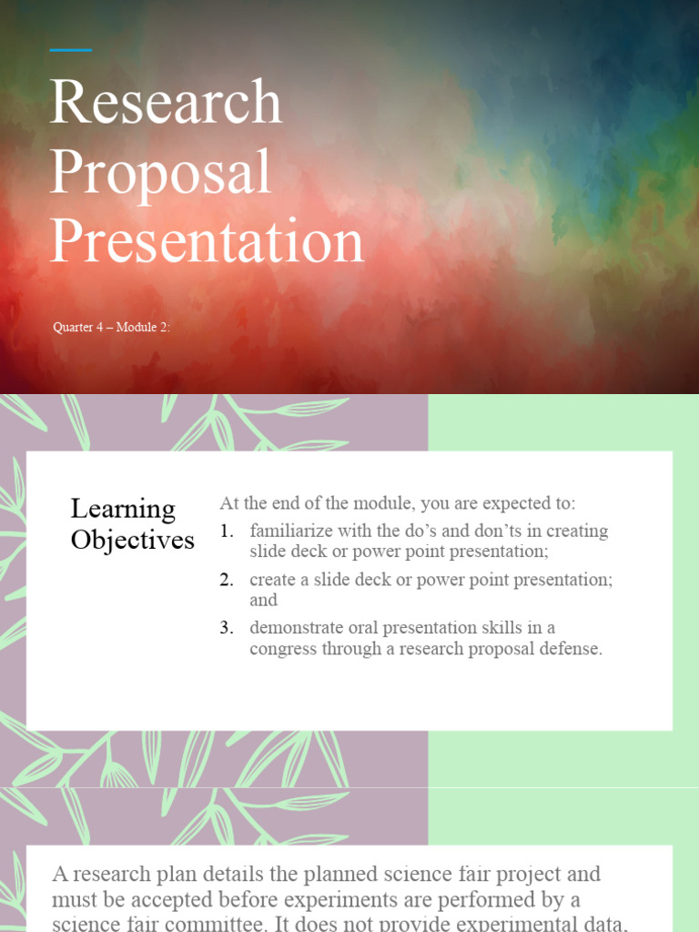 Research Proposal Presentation Guide | PDF | Methodology | Graphics