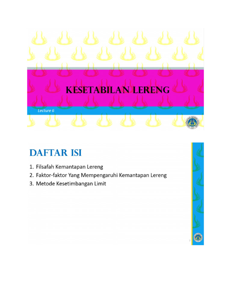 Lecture 06 - Kesetabilan Lereng - Ok | PDF Lecture 06 - Kesetabilan Lereng - Ok | PDF