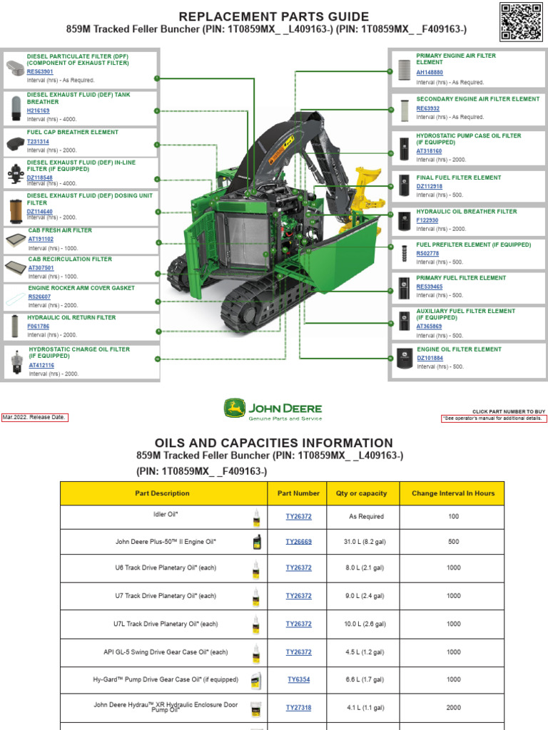 859M Tracked Feller Buncher PIN 1T0859MX L409163 PIN 1T0859MX F409163 ...