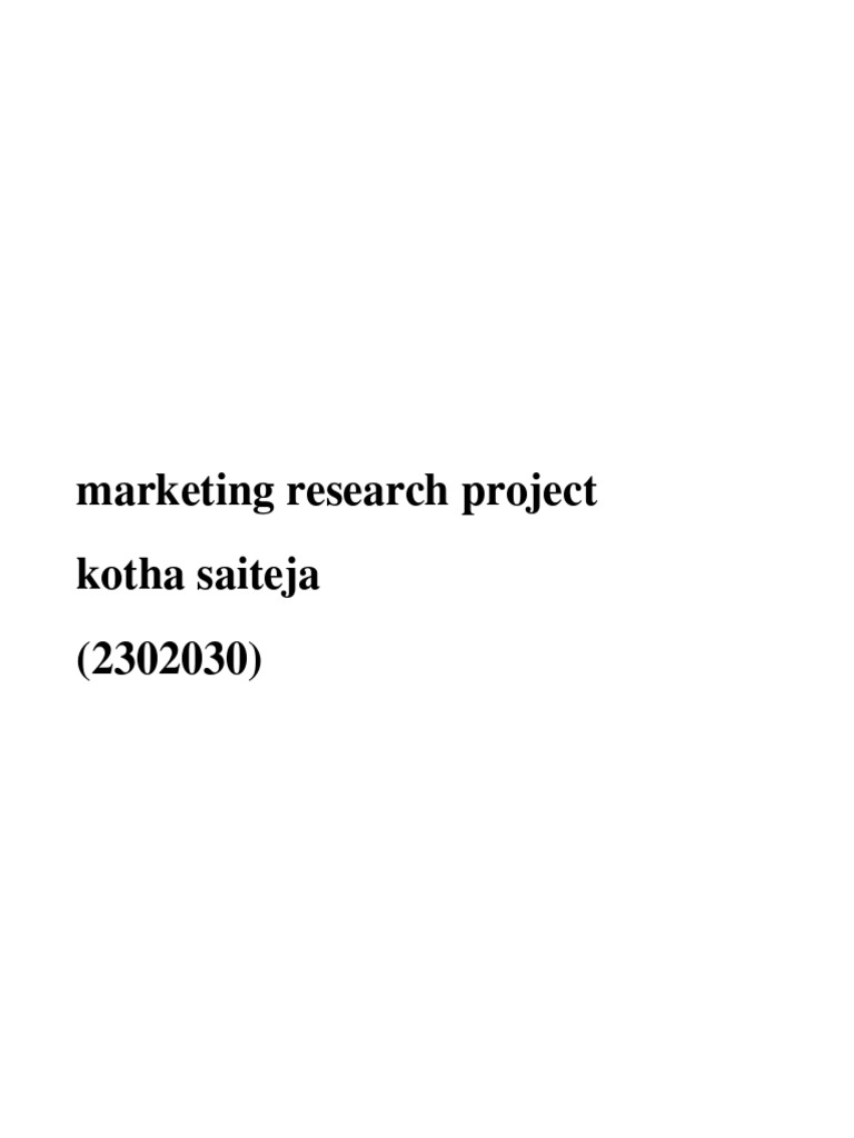 Marketing Research Project | PDF | Advertising | Online Advertising