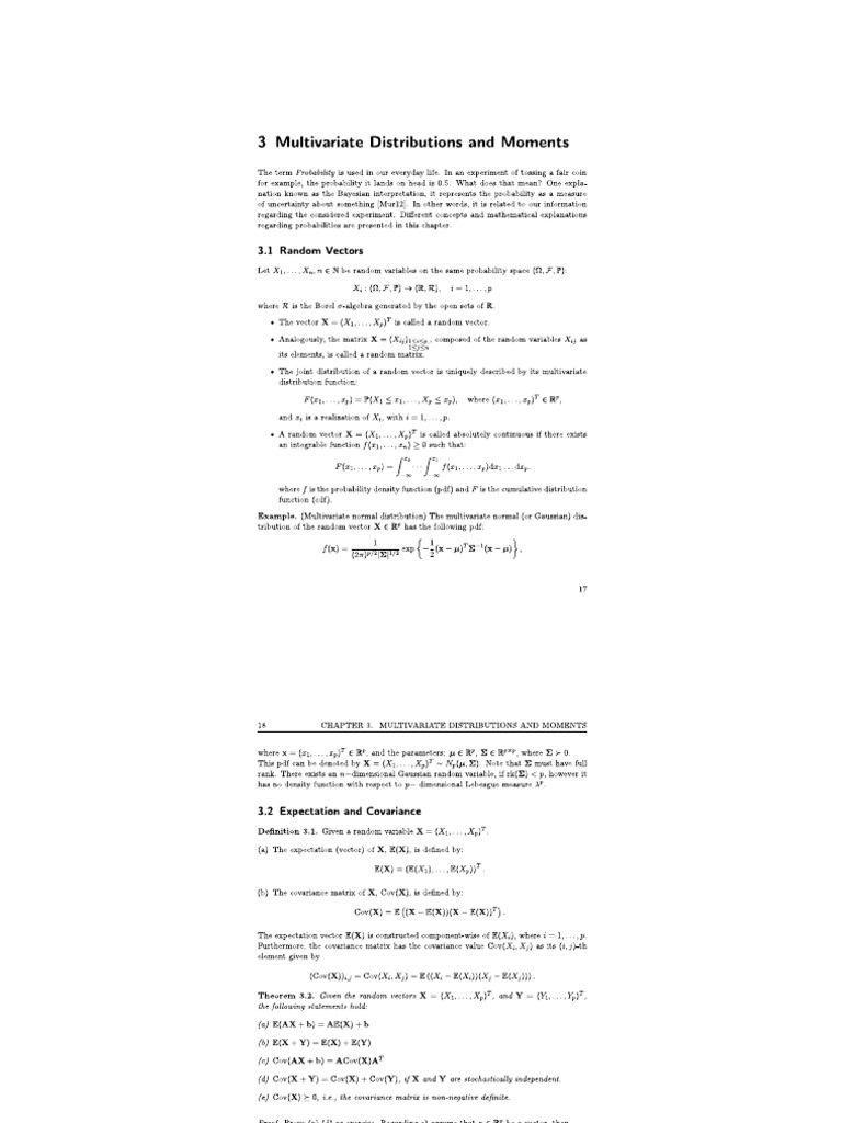 Multivariate Distributions And Moments 2 Pdf