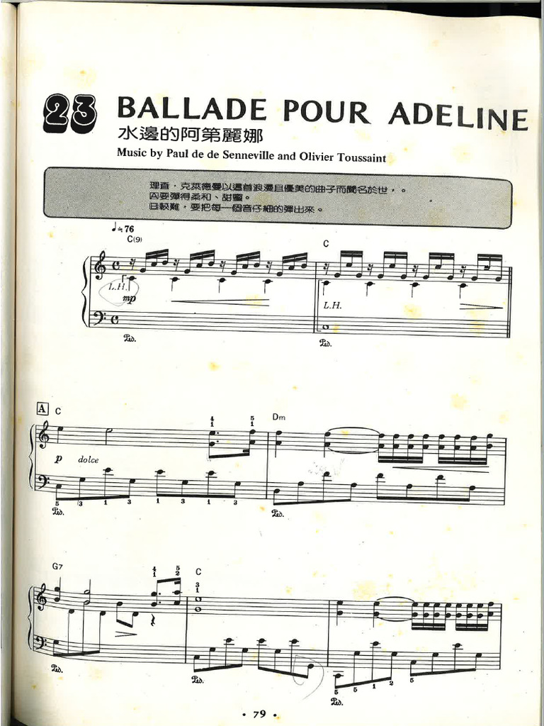 Richard Clayderman- Ballade Pour Adeline (2) | PDF