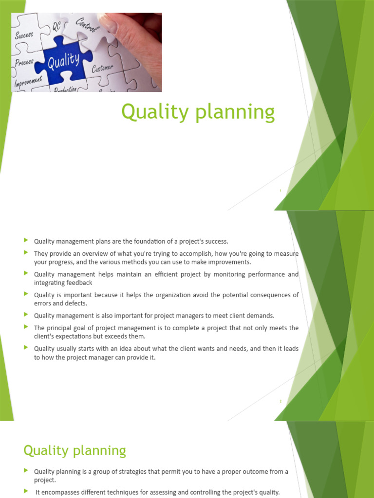 02 01 Quality Planing | PDF | Project Management | Quality Management