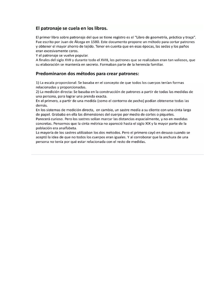 Historia Del Patronaje Pdf