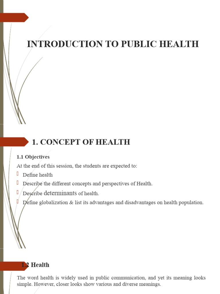 Understanding Health Concepts in Public Health | PDF | Public Health ...