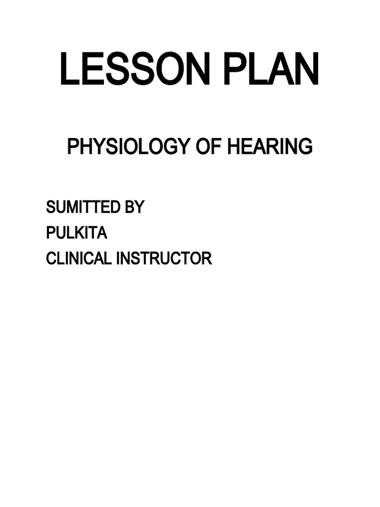 Lesson Plan | PDF | Ear | Hearing