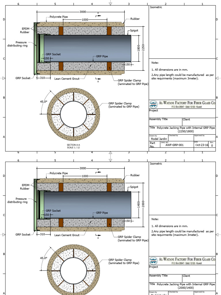 GRP Pipe Assembly Isometric Drawings | PDF | Chemical Engineering ...