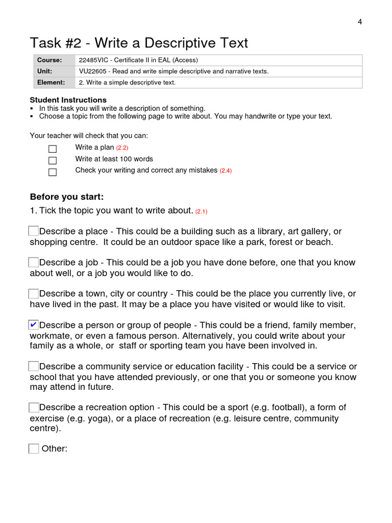 C2 VU22605 - Task 2 - Descriptive | PDF