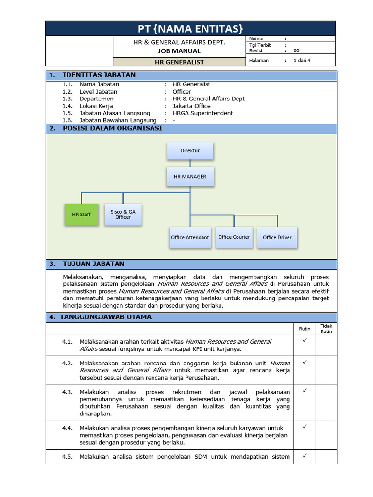 Contoh Format Job-Description | PDF