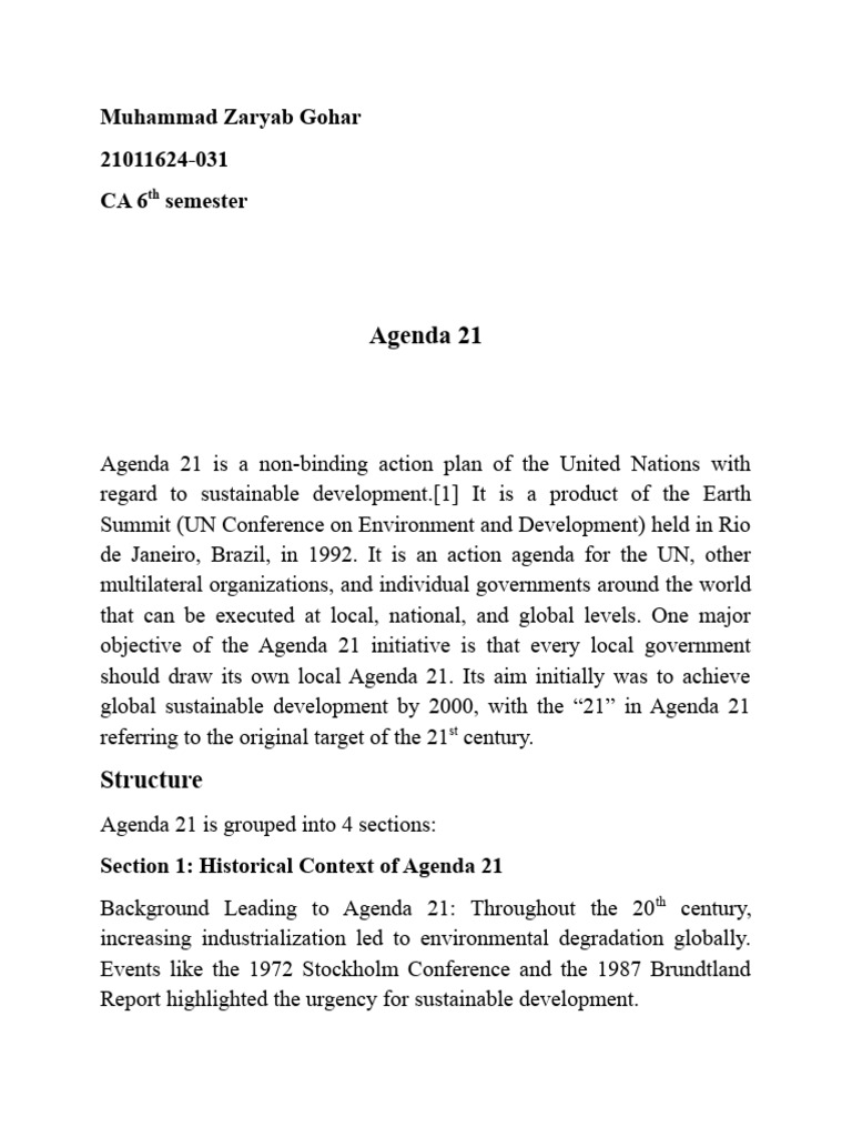 Agenda 21 | PDF | Sustainability | Sustainable Development