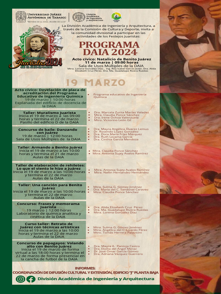 Programa DAIA_Festejos Juaristas 2024 | PDF