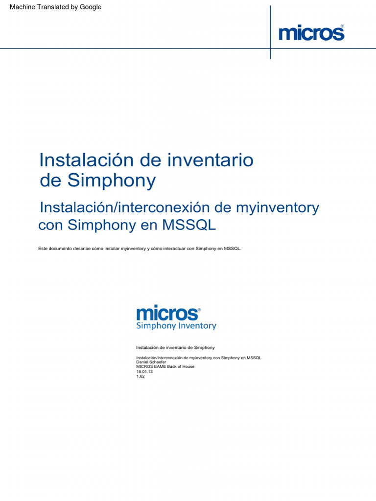 Instalación de myinventory en Simphony | PDF | Servidor SQL de ...