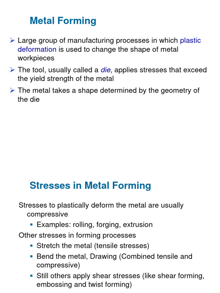 Metal Forming Basics and Rolling | PDF | Deformation (Engineering) | Rolling (Metalworking)