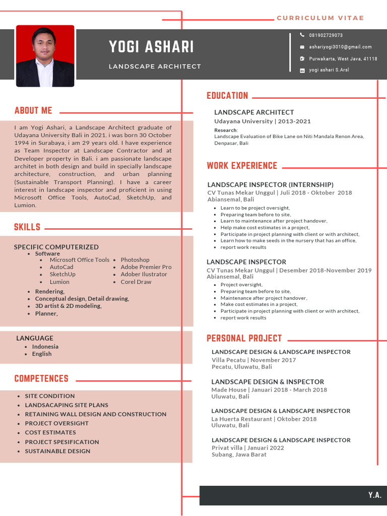 Yogi Ashari: Landscape Architect Profile | PDF | Architect