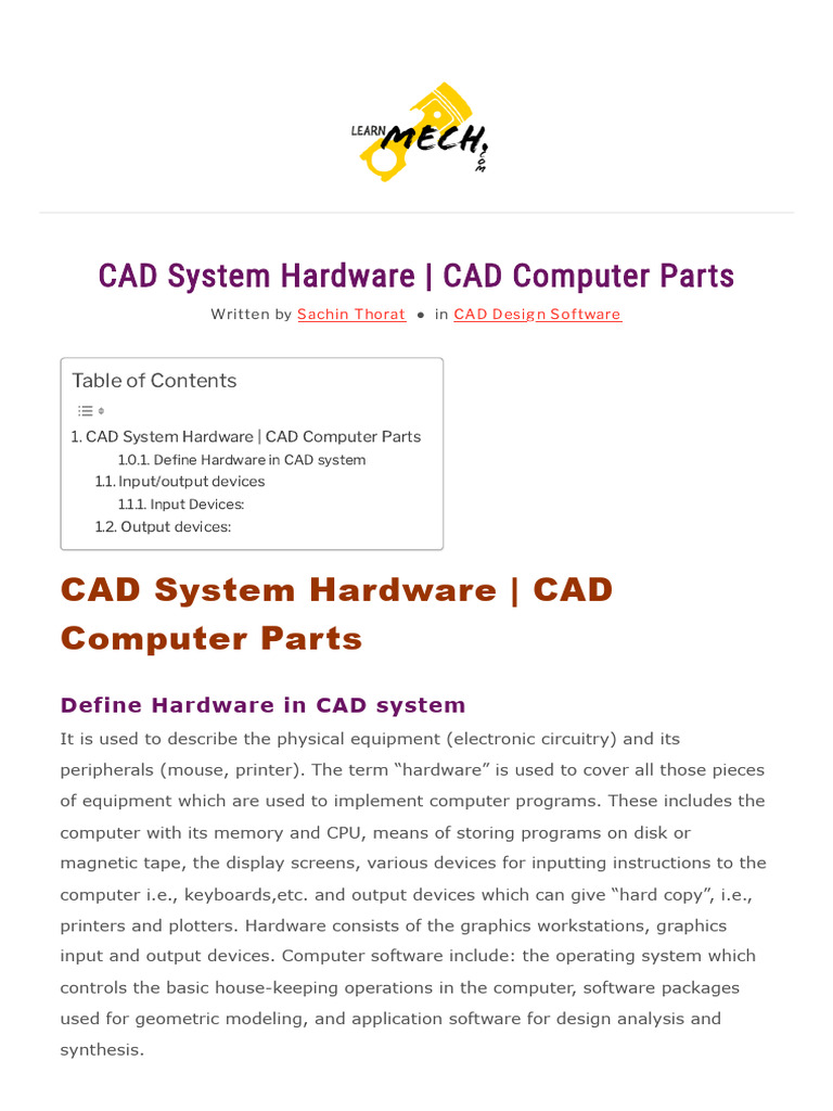 CAD System Hardware - CAD Computer Parts | PDF | Computer Hardware ... CAD System Hardware - CAD Computer Parts | PDF | Computer Hardware ...
