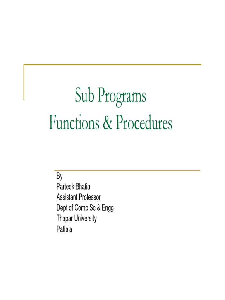Procedures And Functions In Plsql Pdf Plsql Parameter Computer
