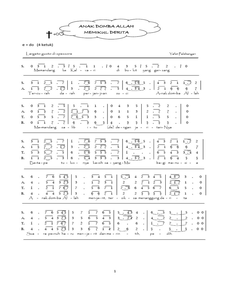 Partitur Anak Domba Allah | PDF