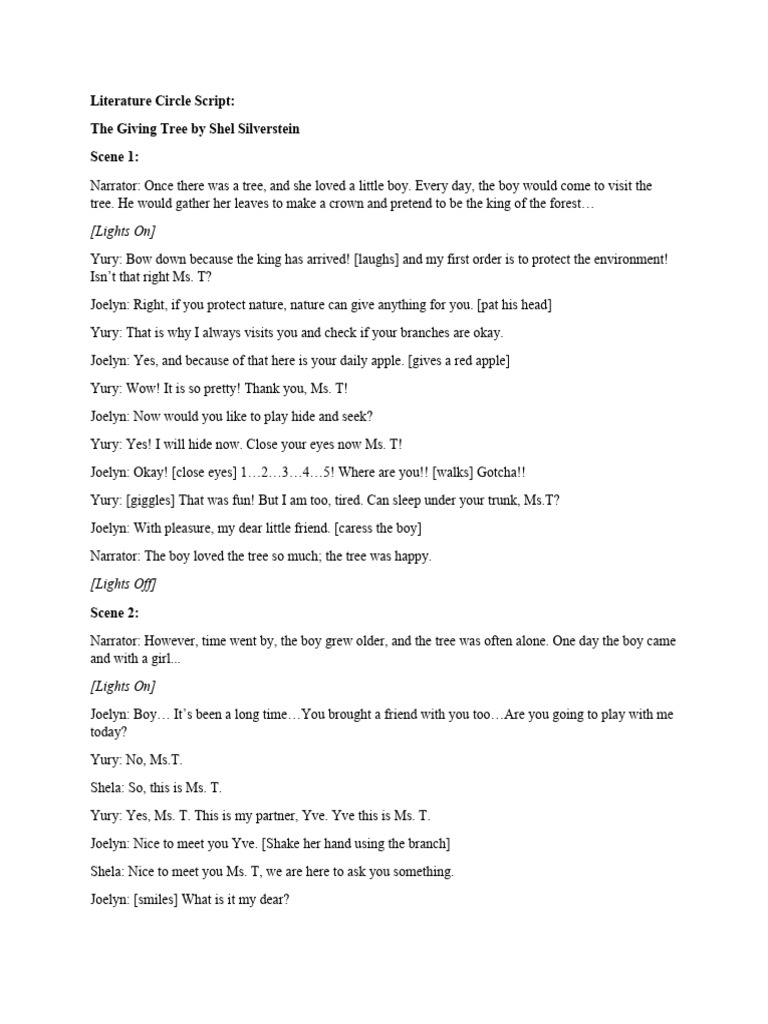 Literature Circle Script | PDF | Language Arts & Discipline | Home & Garden