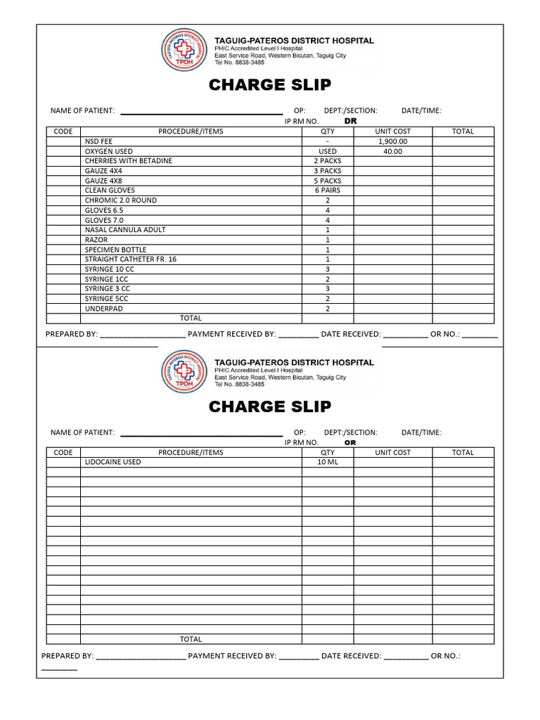 Charge Slip NSD | PDF