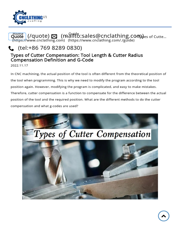 Types of Cutter Compensation_ Tool Length & Cutter Radius Compensation ...