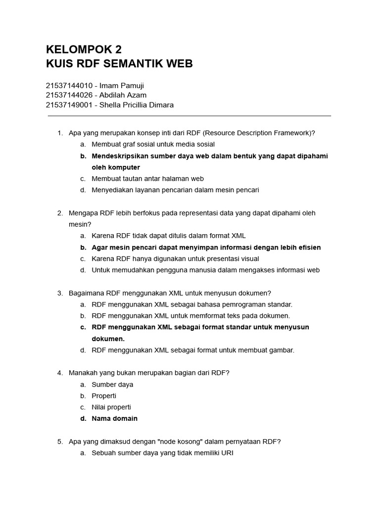 2kelompok 2 - Kuis RDF Semantik Web | PDF