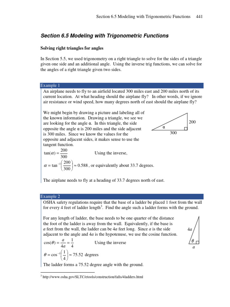 Trigonometric Modeling | PDF | Trigonometric Functions | Triangle