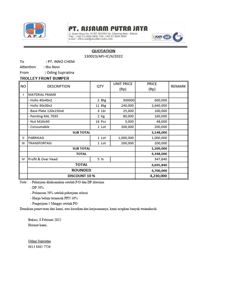 Contoh Rab Rumah | PDF