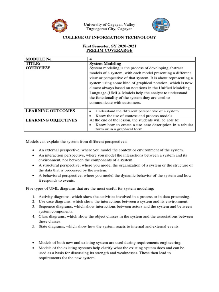 4 SIA Module | PDF | Use Case | Class (Computer Programming)