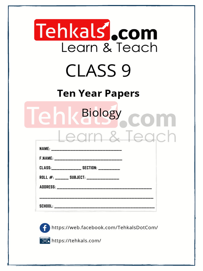 Class 9 Biology Past Papers Guide | PDF | Photosynthesis | Cellular ...