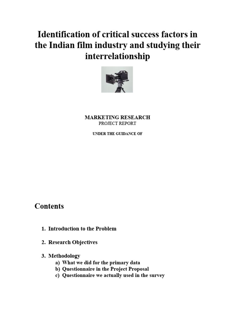 Project On Film Industry | PDF | Sampling (Statistics) | Survey Methodology