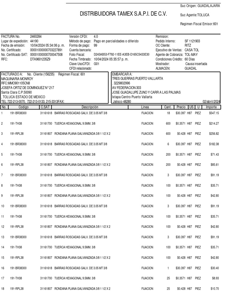 Distribuidora Tamex S.A.P.I. de C.V. | PDF | Dinero | Bancario