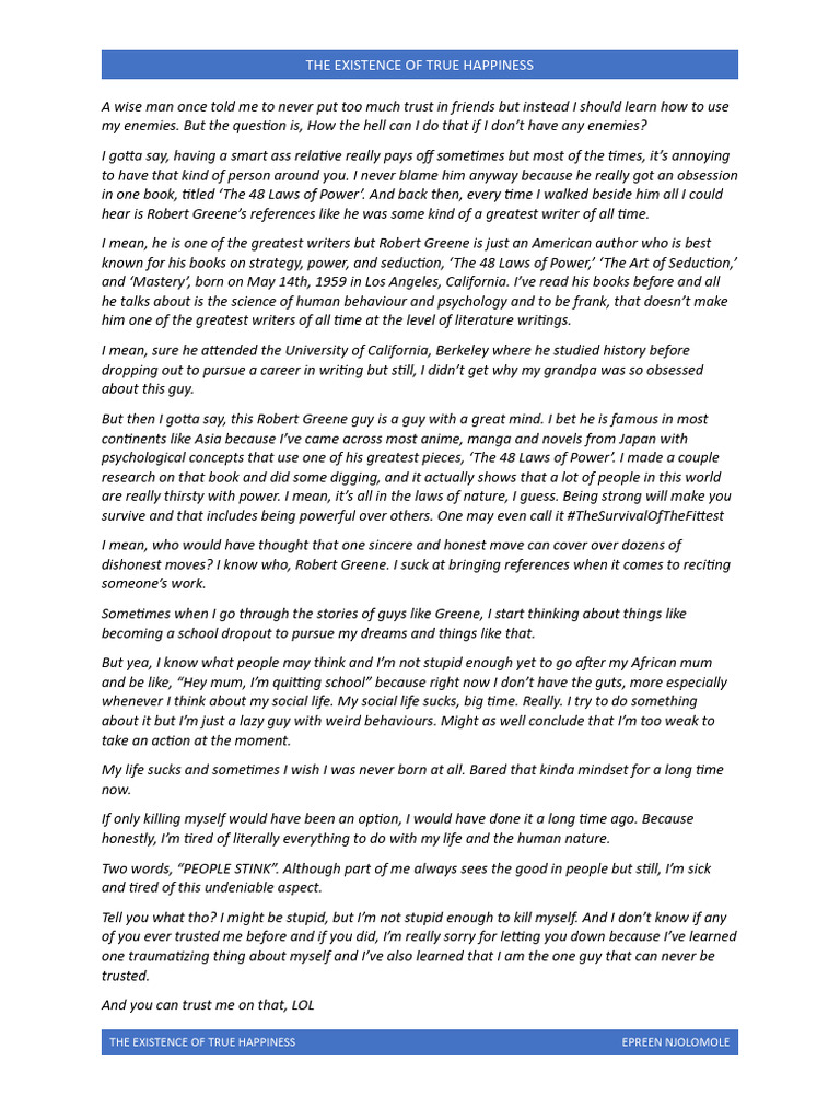 Conversation With Myself | PDF | Happiness