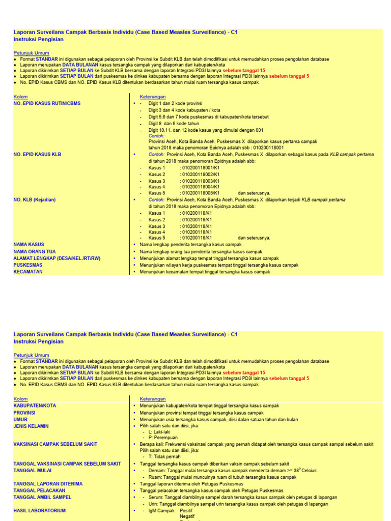 Laporan Epid - Campak 2023 | PDF