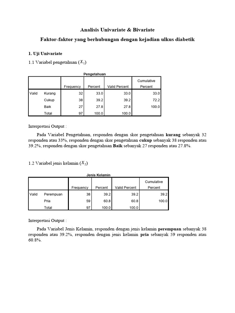 Analisis Univariate Dan Bivariate | PDF