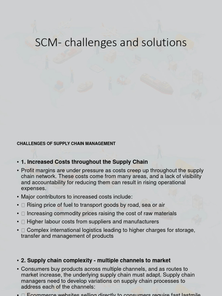 1.5 Problems and Solutions in SCM | PDF | Supply Chain Management | Supply Chain