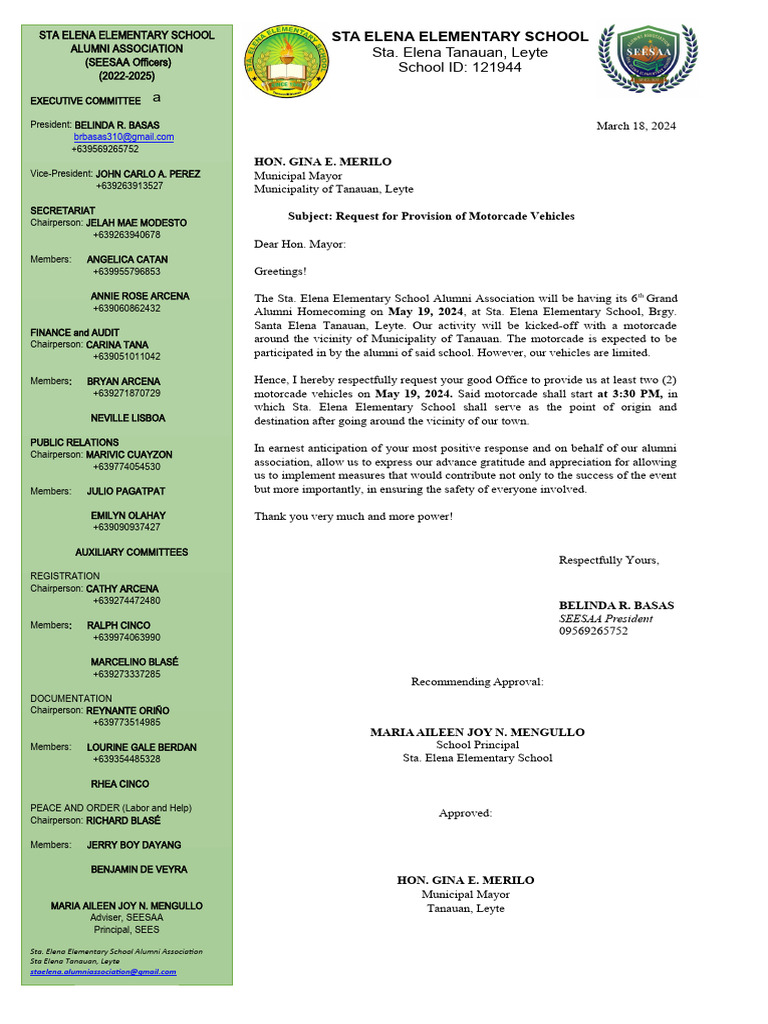 Letter Request For Vehicles | PDF