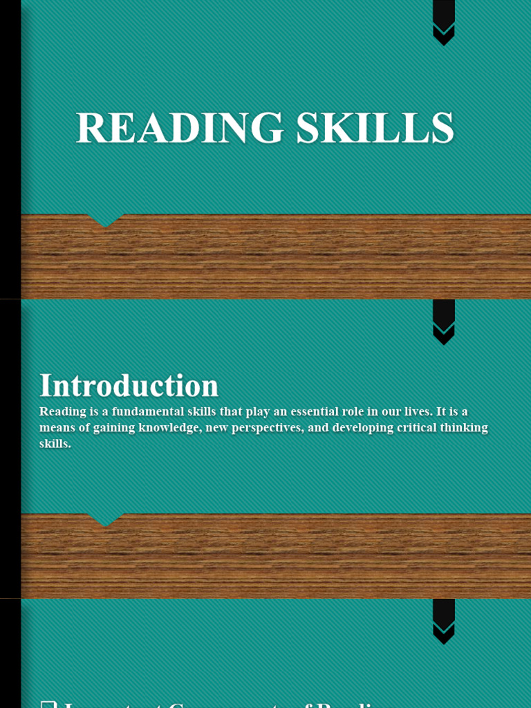 Reading Skills (Slides) | Download Free PDF | Reading Comprehension | Speed Reading