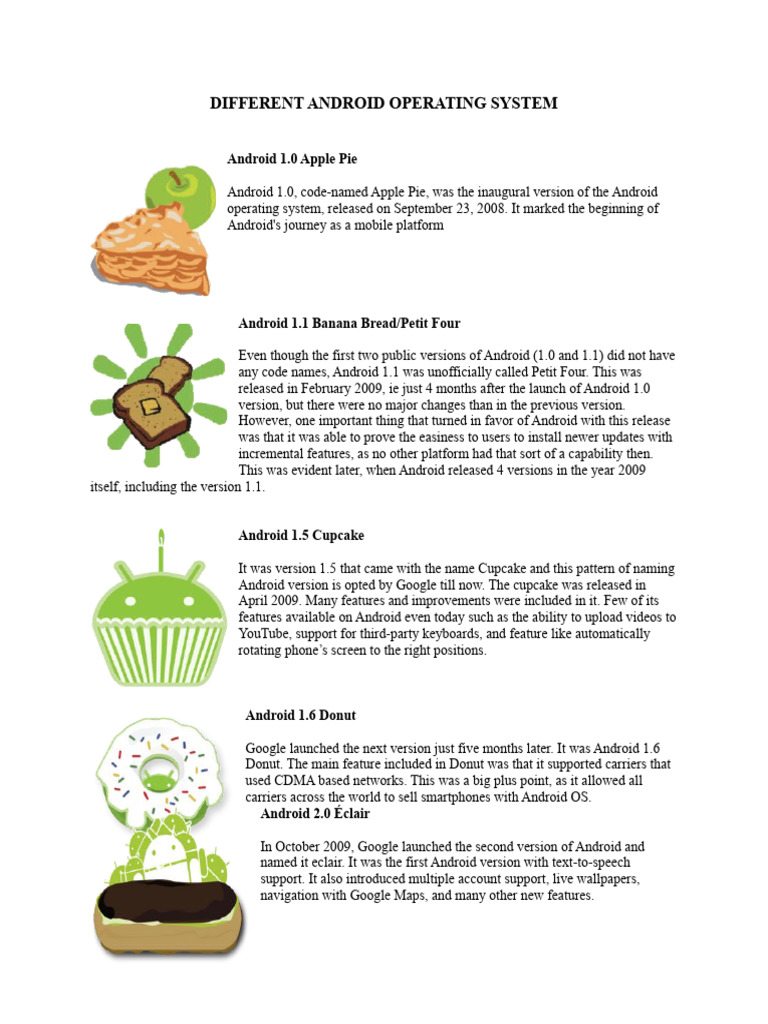 Different Android Operating System Pdf Android Operating System Operating System Families