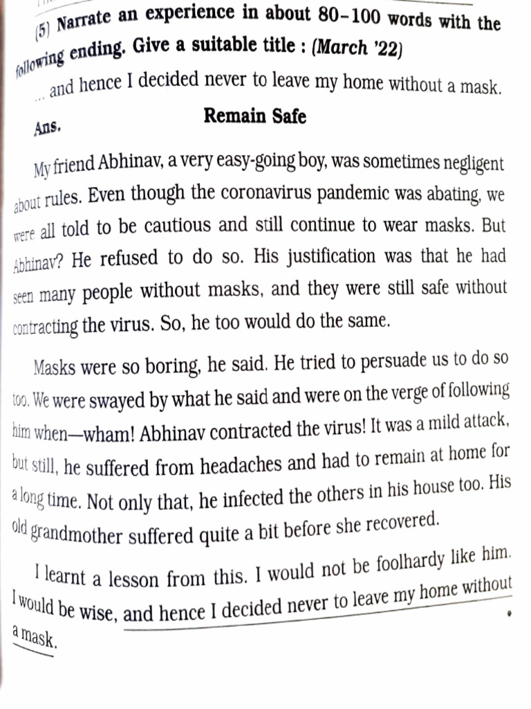 Narrate An Experience (Sample) | PDF