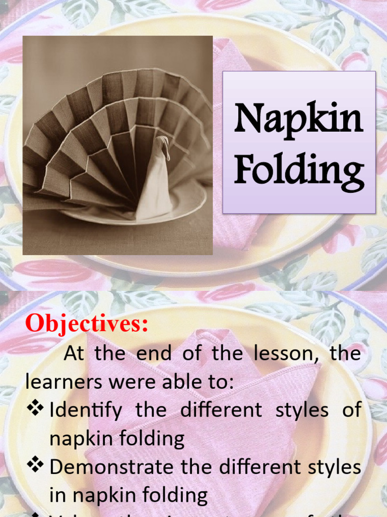 Napkin Folding Techniques and Etiquette | PDF | Tableware
