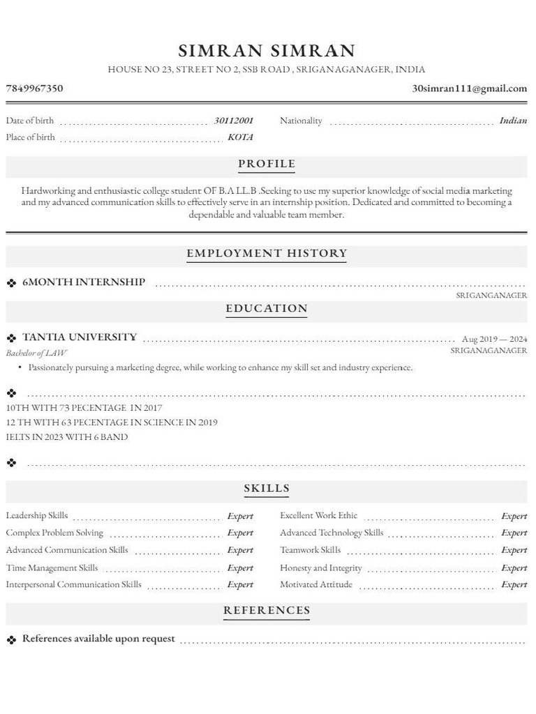 Simran Resume | PDF