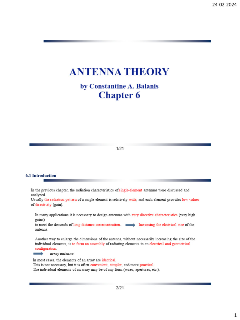 Array antenna | PDF | Antenna (Radio) | Radio Technology