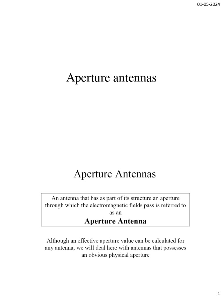 Aperture Antenna | PDF | Antenna (Radio) | Electrical Engineering