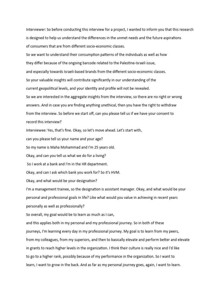 MIP Interview B Transcript | PDF | Home Appliance | Refrigerator