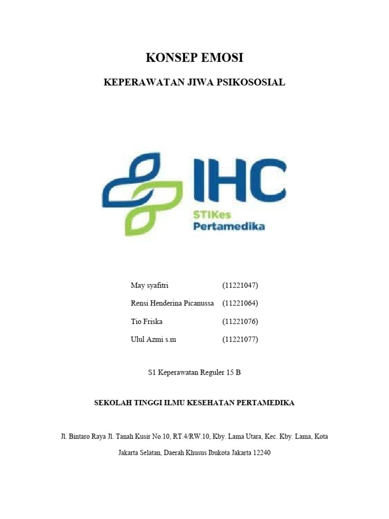 Kep - Jiwa & Psikososial - Konsep Emosi | PDF